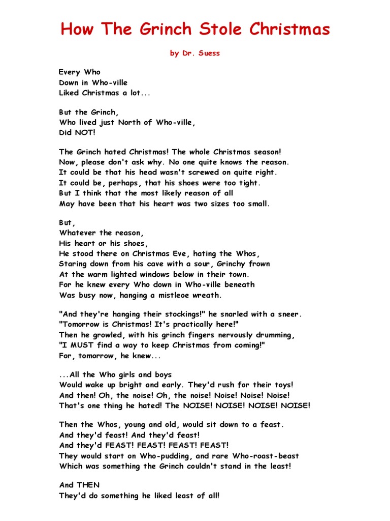 How The Grinch Stole Christmas | PDF | Christmas | Leisure