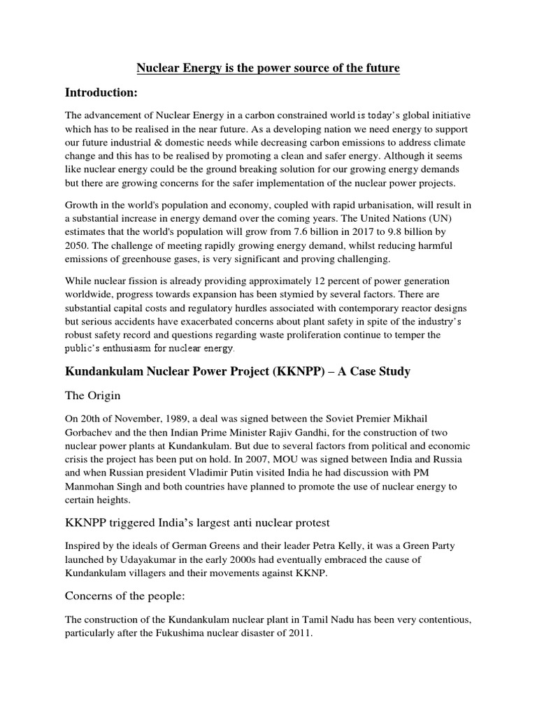 Nuclear Energy Project | PDF | Fukushima Daiichi Nuclear Disaster ...