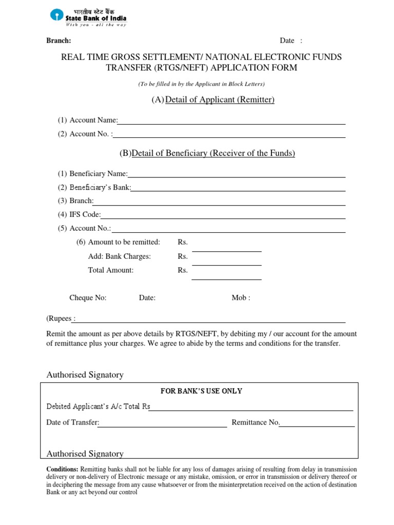 Real Time Gross Settlement/ National Electronic Funds Transfer (Rtgs ...