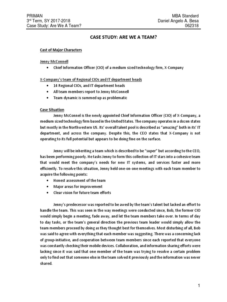 Team Dynamics in IT Leadership Case Study | PDF | Chief Information ...