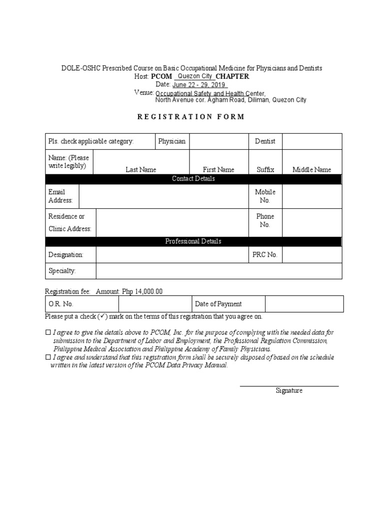 BCOM Registration Form v2 | PDF | Physician | Medicine