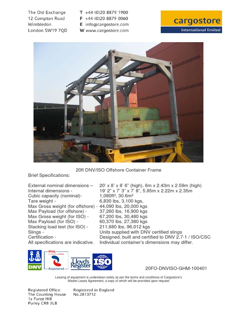 20ft Skid ISO Frame | PDF