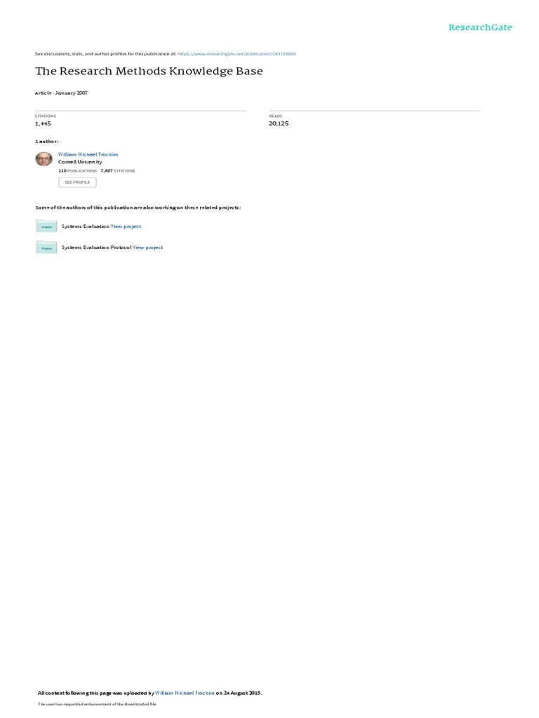 The Research Methods Knowledge Base | PDF | Data Analysis | Statistics