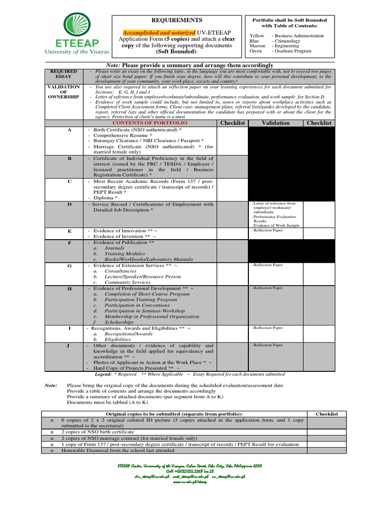 Uv-Eteeap Application Form (5 Copies) and Attach A Clear | PDF | Essays ...