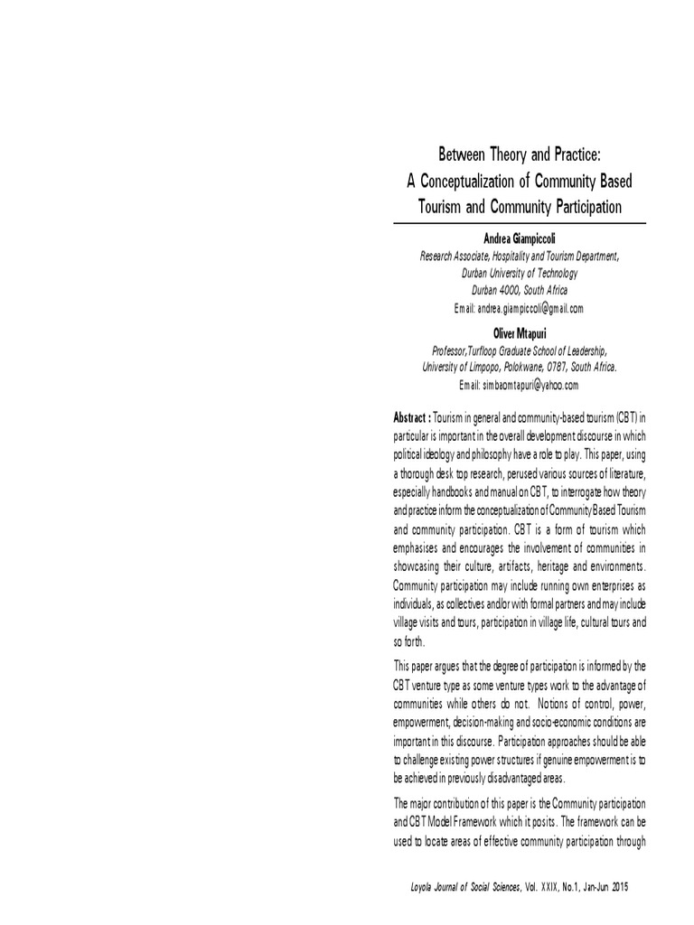 Between Theory and Practice: Conceptualizing CBT and Community ...