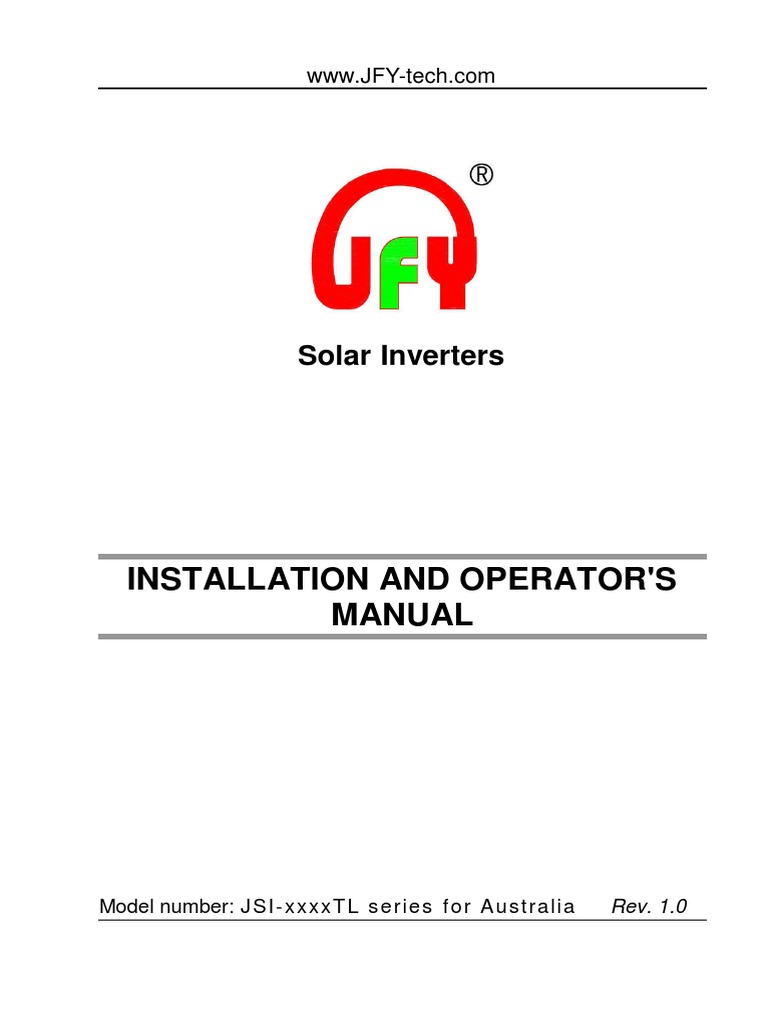 JFY JSI User Manual | PDF | Photovoltaic System | Power Inverter