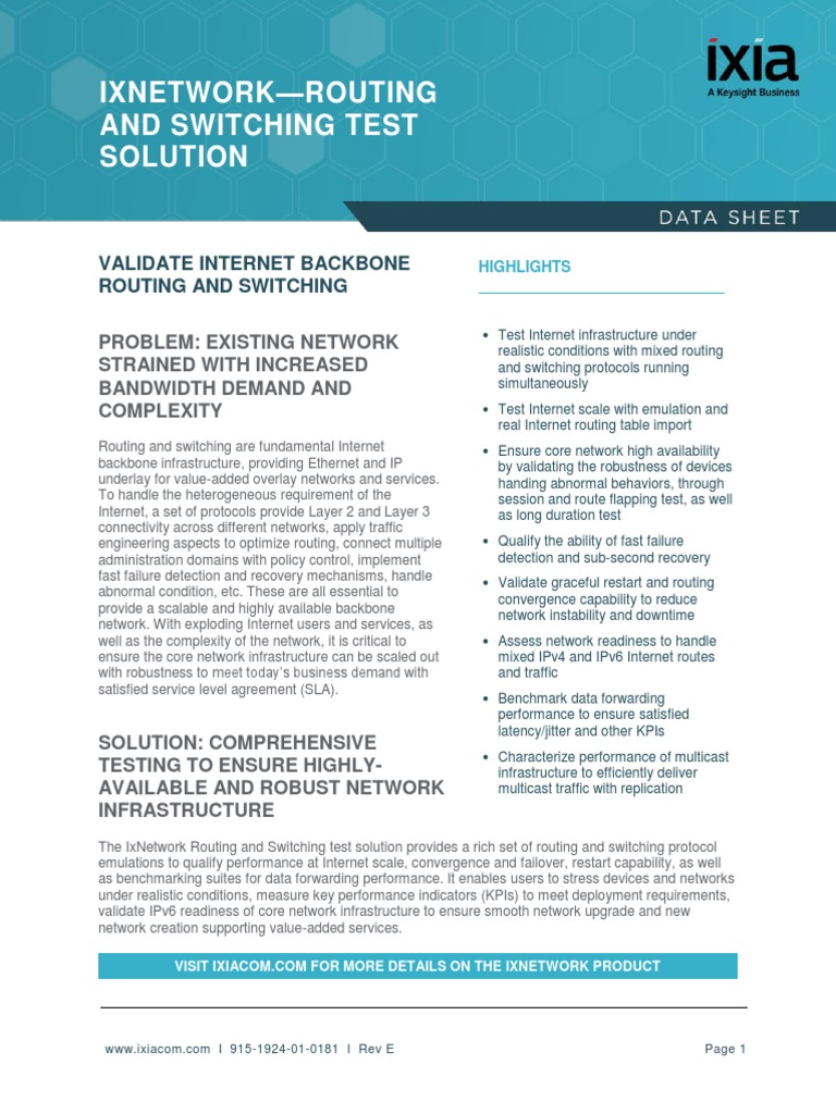 Ixia T DS IxNetwork Routing and Switching | PDF | Multiprotocol Label Switching | Networking