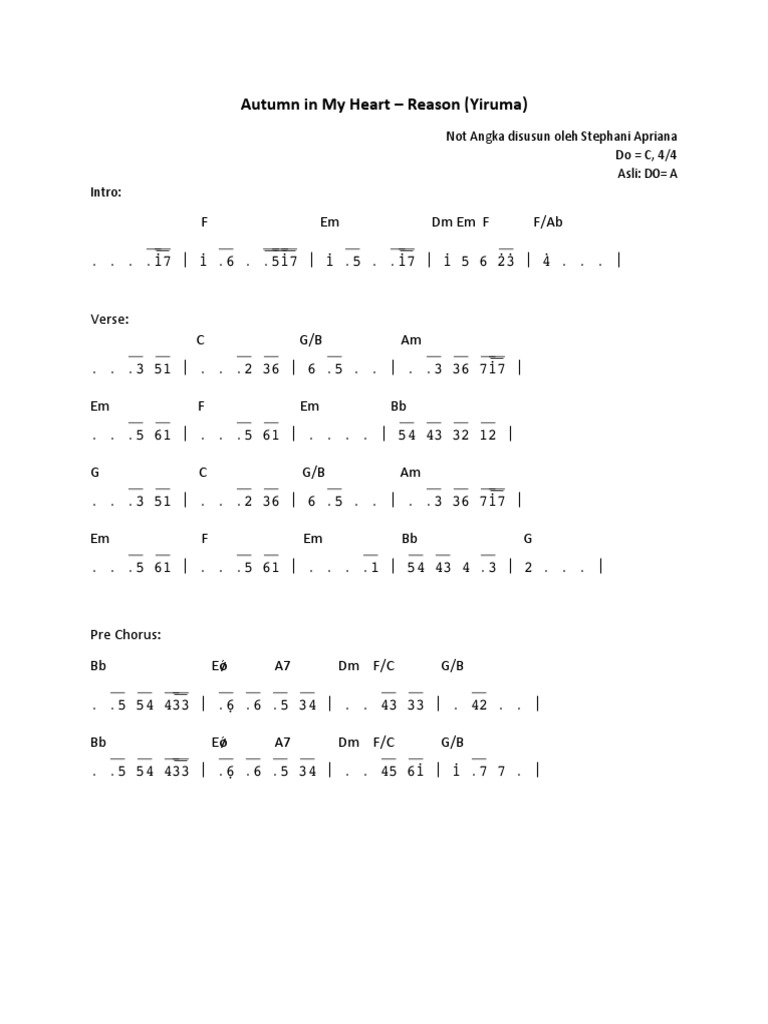 Autumn in My Heart Yiruma-1 | PDF