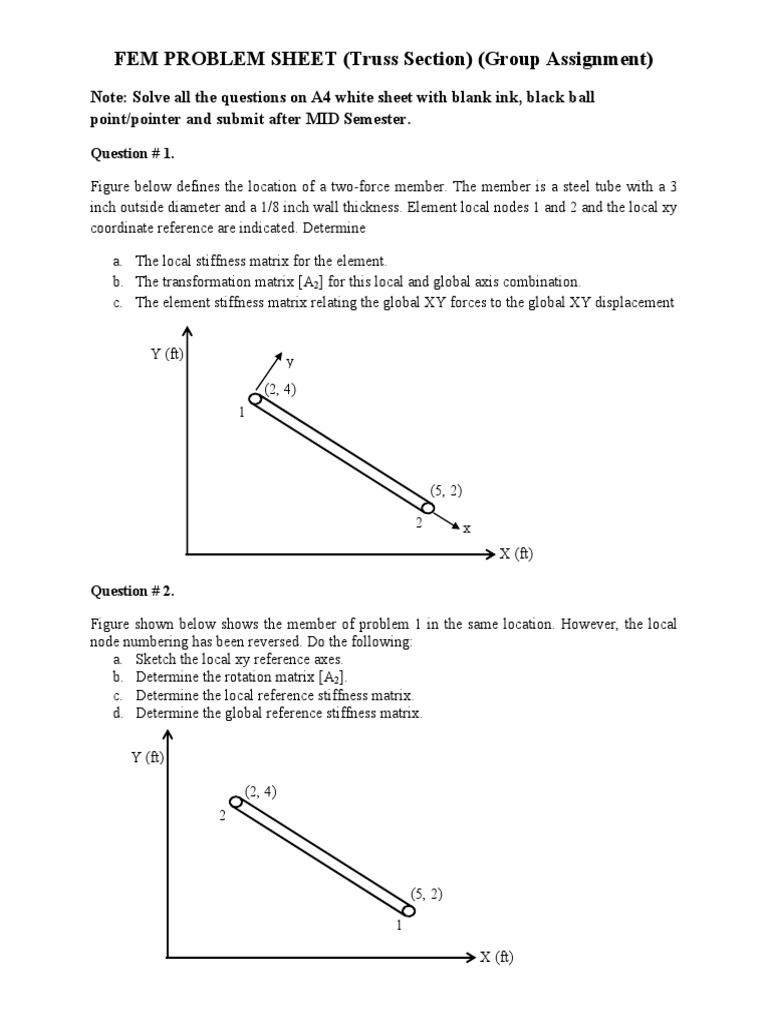 Trusses and Complex Problems Related To It. | PDF | Stiffness | Matrix ...