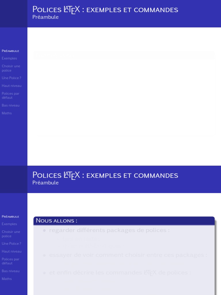 Commandes Polices LaTeX | PDF | Police d'écriture | Typographie