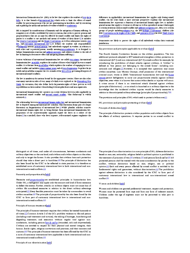 International Humanitarian Law (IHL) Is The Law That Regulates The ...