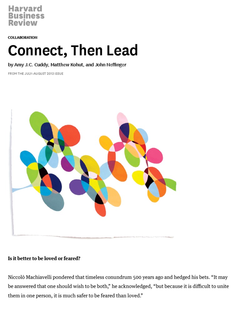 Connect, Then Lead | PDF | Nonverbal Communication | Leadership