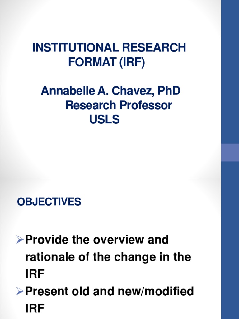 Institutional Research Format 2 | Download Free PDF | Research Design ...