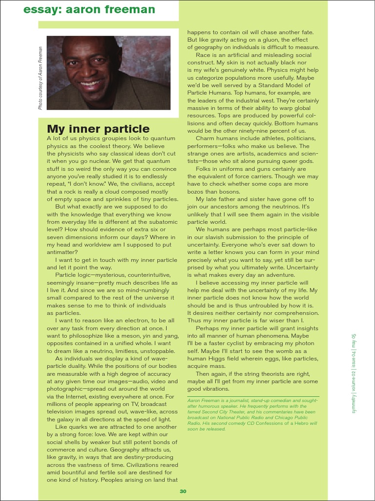 Essay Aaron Freeman | PDF | Standard Model | Physics