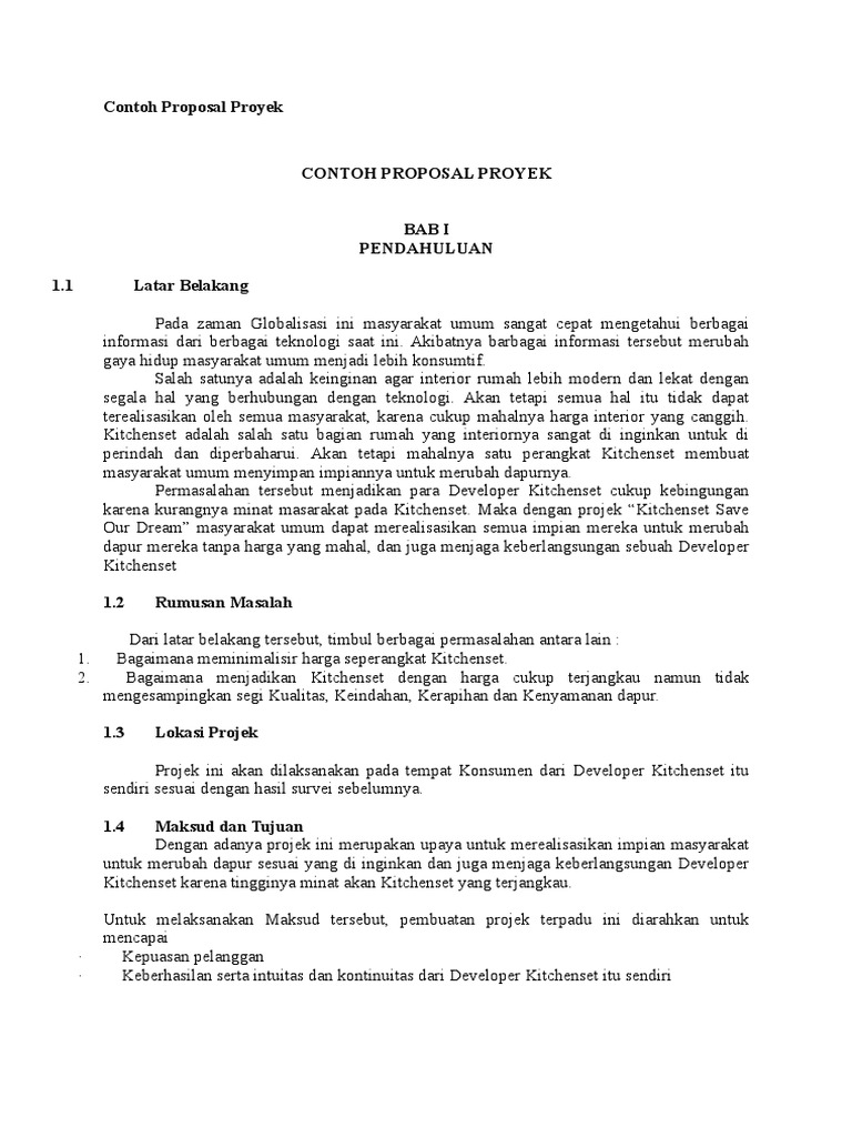 Contoh Proposal Proyek | PDF