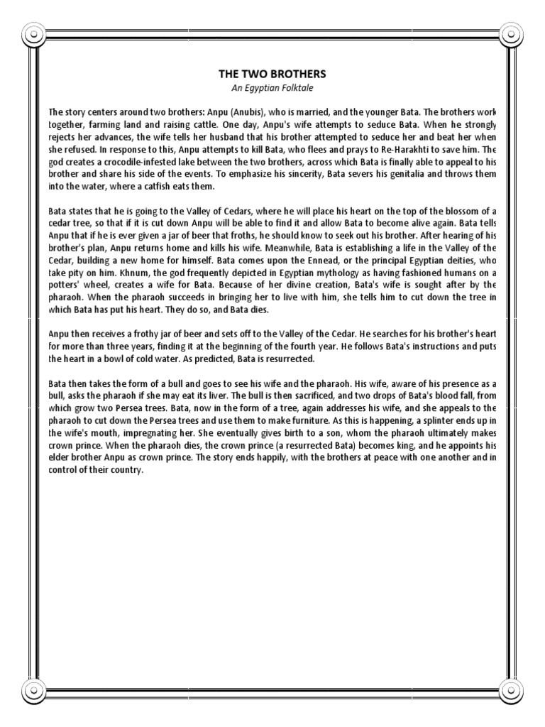 The Two Brothers: An Egyptian Folktale | Download Free PDF | Odysseus ...