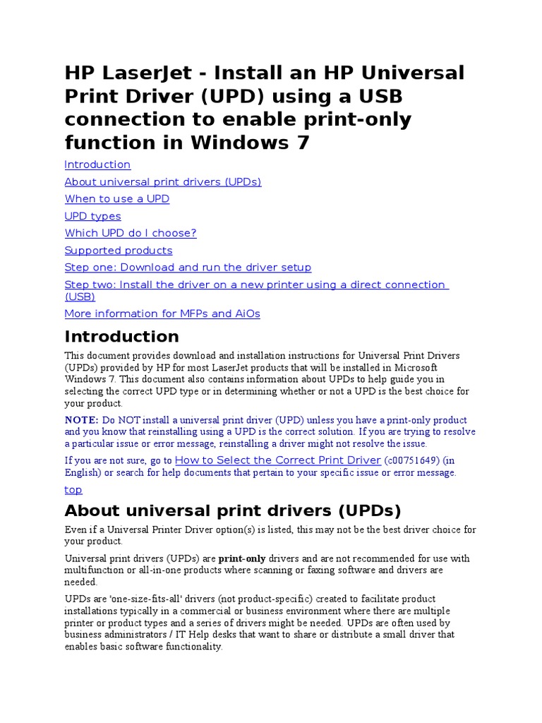 HP UPD Installation for Windows 7 | PDF | System Software | Media ...