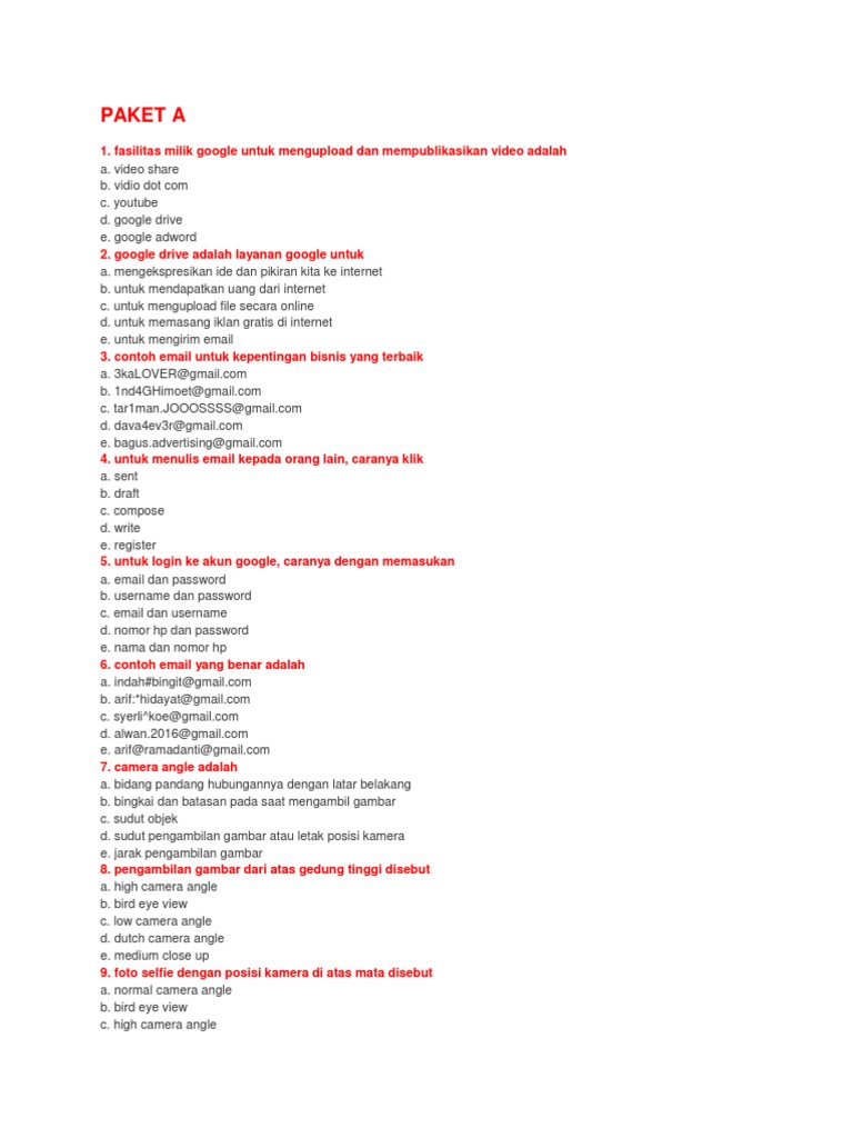 Latihan Soal Simdig | PDF | Karier & Perkembangan | Seni