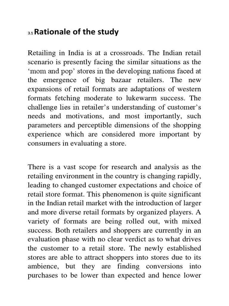 Rationale of The Study | PDF