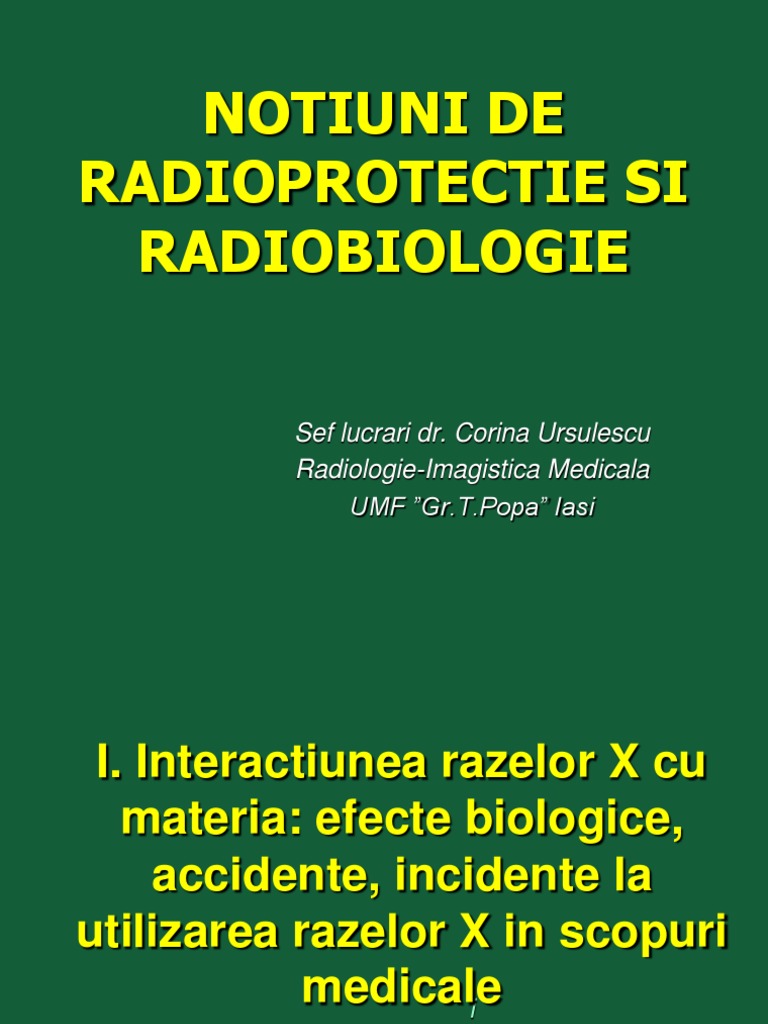 Notiuni de Radioprotectie Si Radiobiologie | PDF