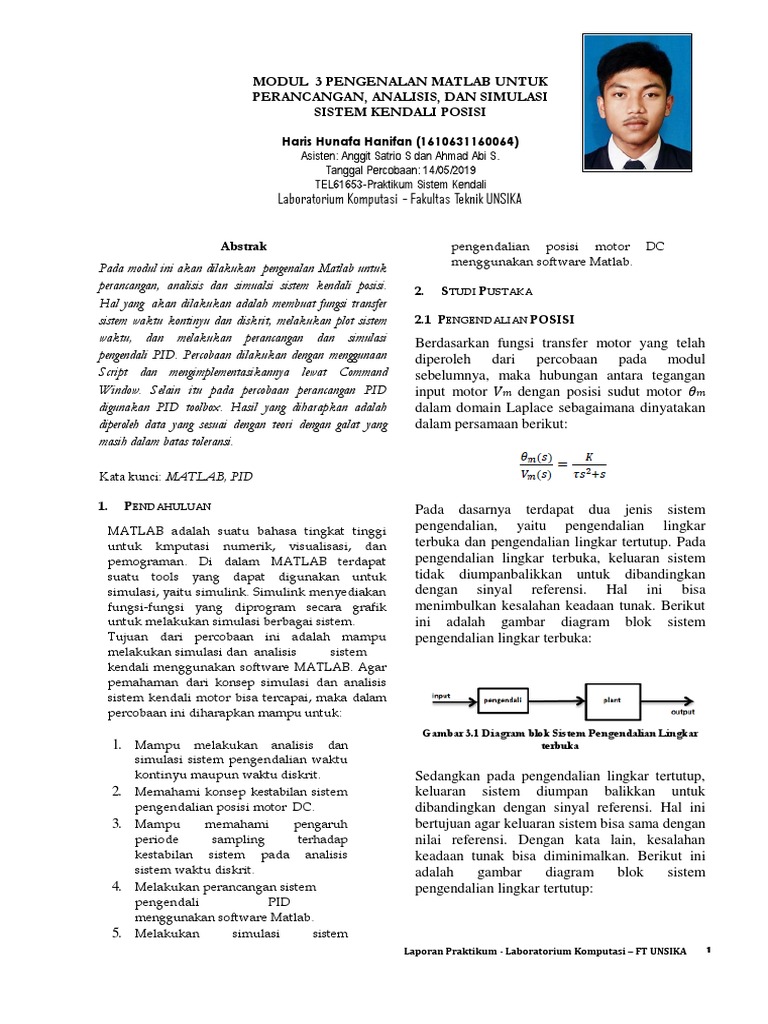 Modul 3 Praktikum Sistem Kendali | PDF