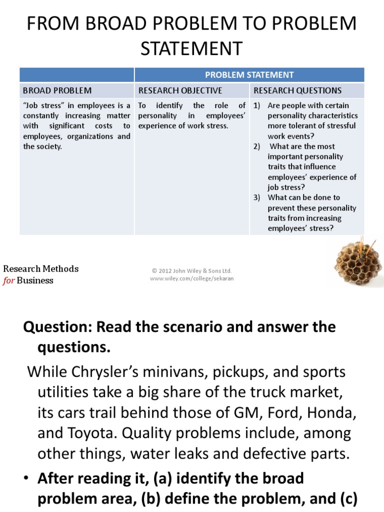 From Broad Problem To Problem Statement | PDF | Hypothesis | Job Satisfaction