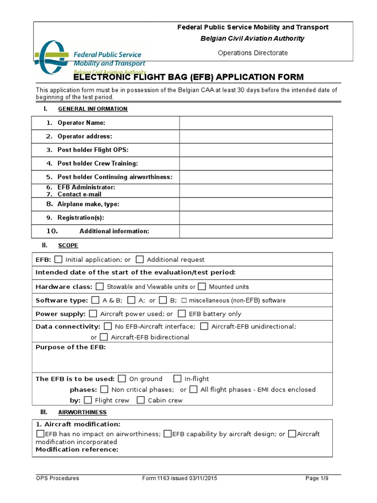 Form 1163 Application Form Efb | PDF | Usb | Operating System