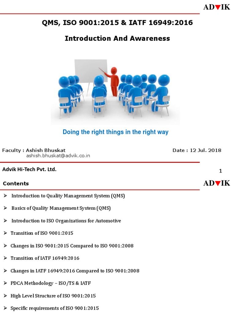 Iatf 16949 PPT Training Awareness | PDF | Quality Management System ...