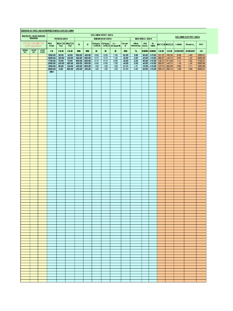 Long Column Design in KN Unit | PDF | Computing | Computing And Information Technology