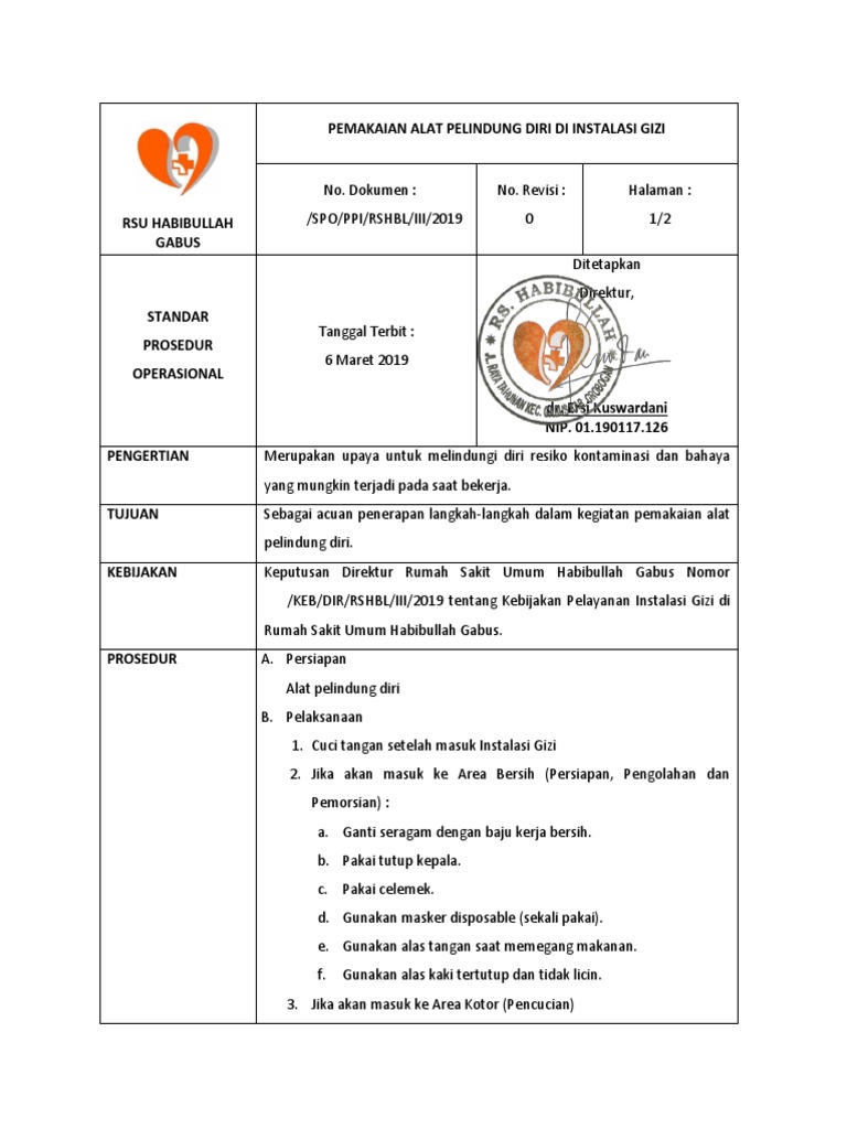 21 Spo Inventaris Alat Saji Pasien Dan Alat Pengolahan Makanan 1 | PDF