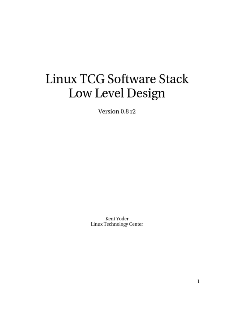 Linux TCG Software Stack Low Level Design | PDF | Thread (Computing ...