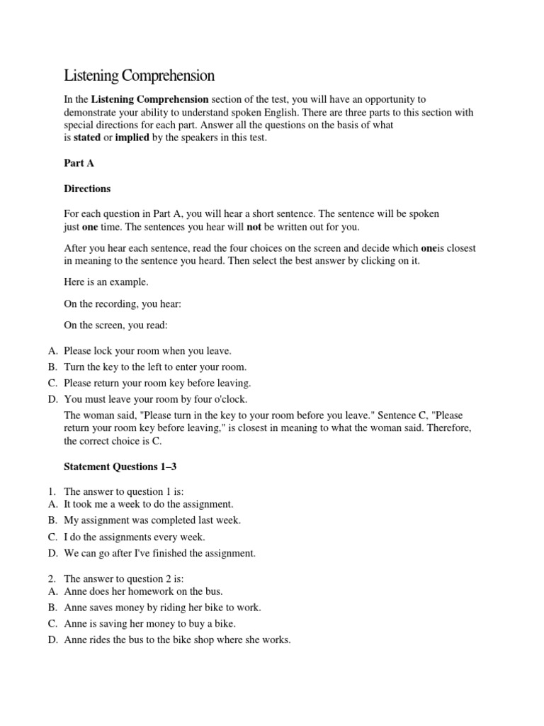 TOEFL Listening Structure Overview | PDF | Egg | Question