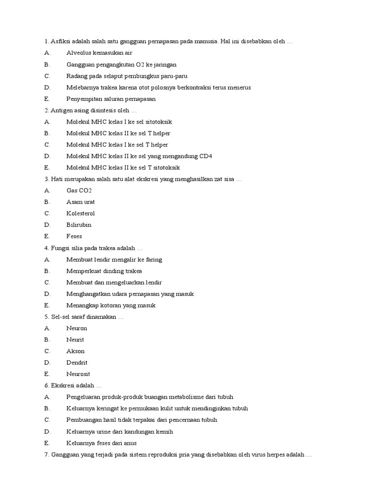 Latihan Soal Biologi Kelas 11 Semester 2 | PDF