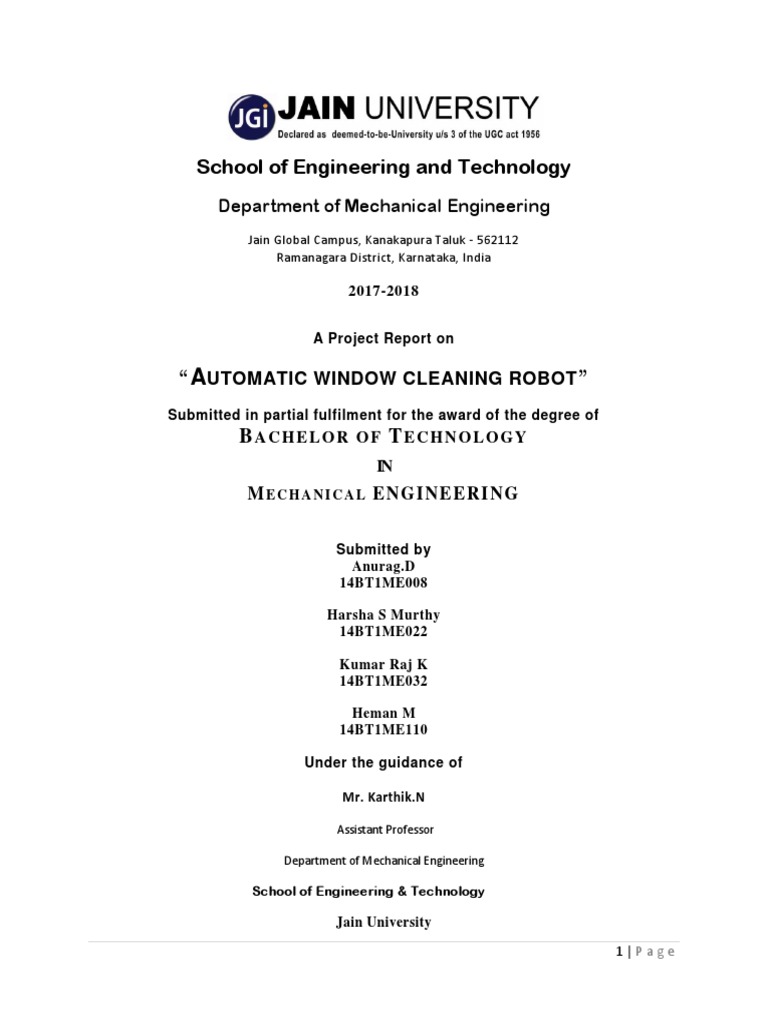 Window Cleaning Robot | PDF | Arduino | Gear