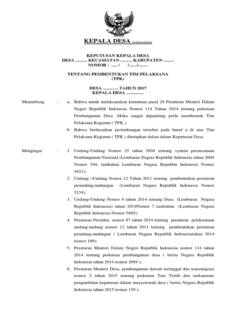 Contoh SK TPK Pembangunan | PDF | Griya & Taman | Sains & Matematika