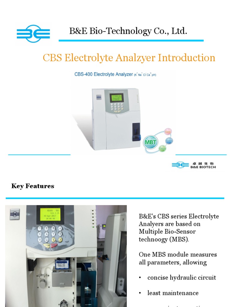 CBS Electrolyte Analyzer Introduction 2018 | PDF