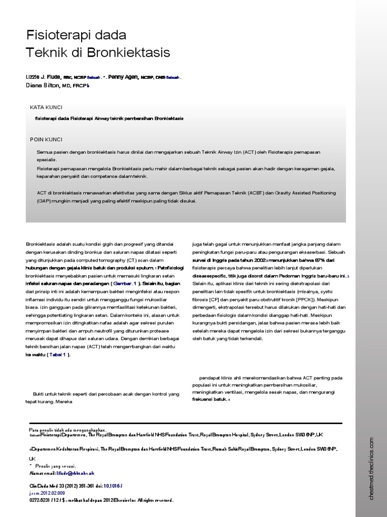 Chest Fisioterapi Bronchiectasis - En.id | PDF