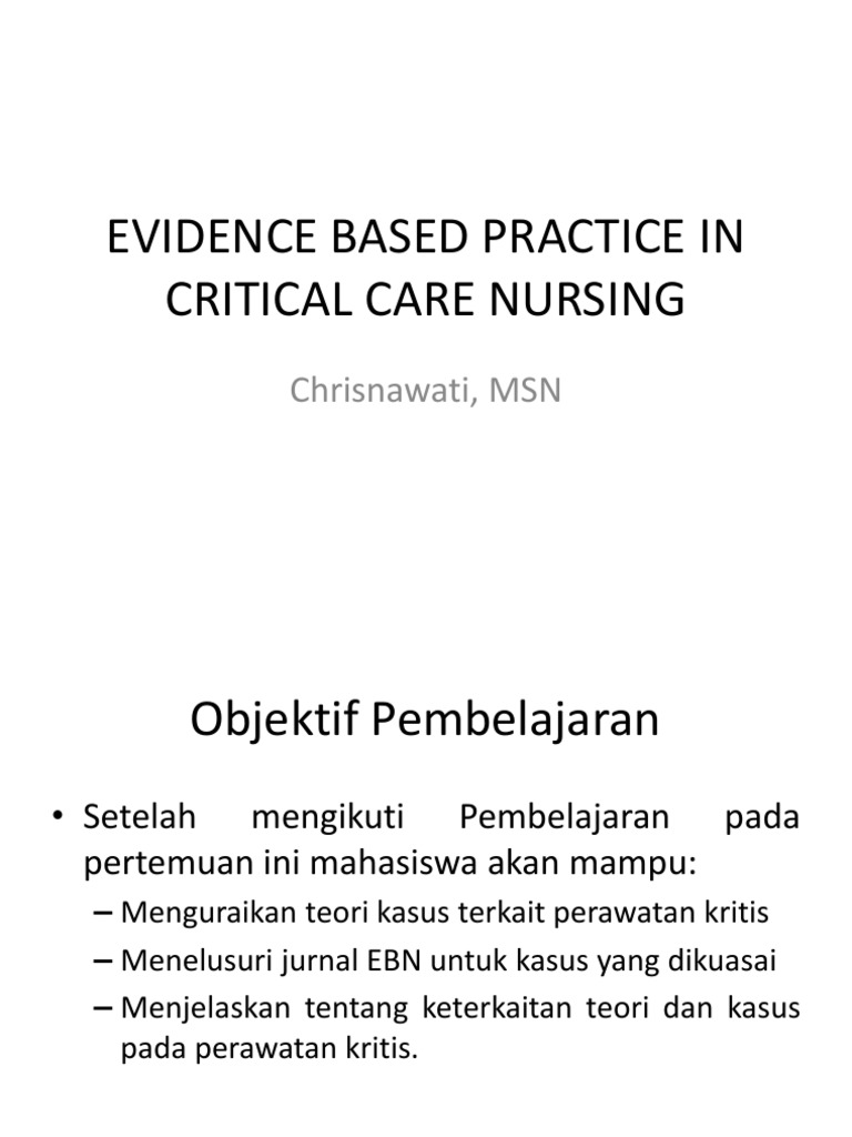 Ebn in Critical Care Nursing | PDF | Intensive Care Medicine | Sepsis
