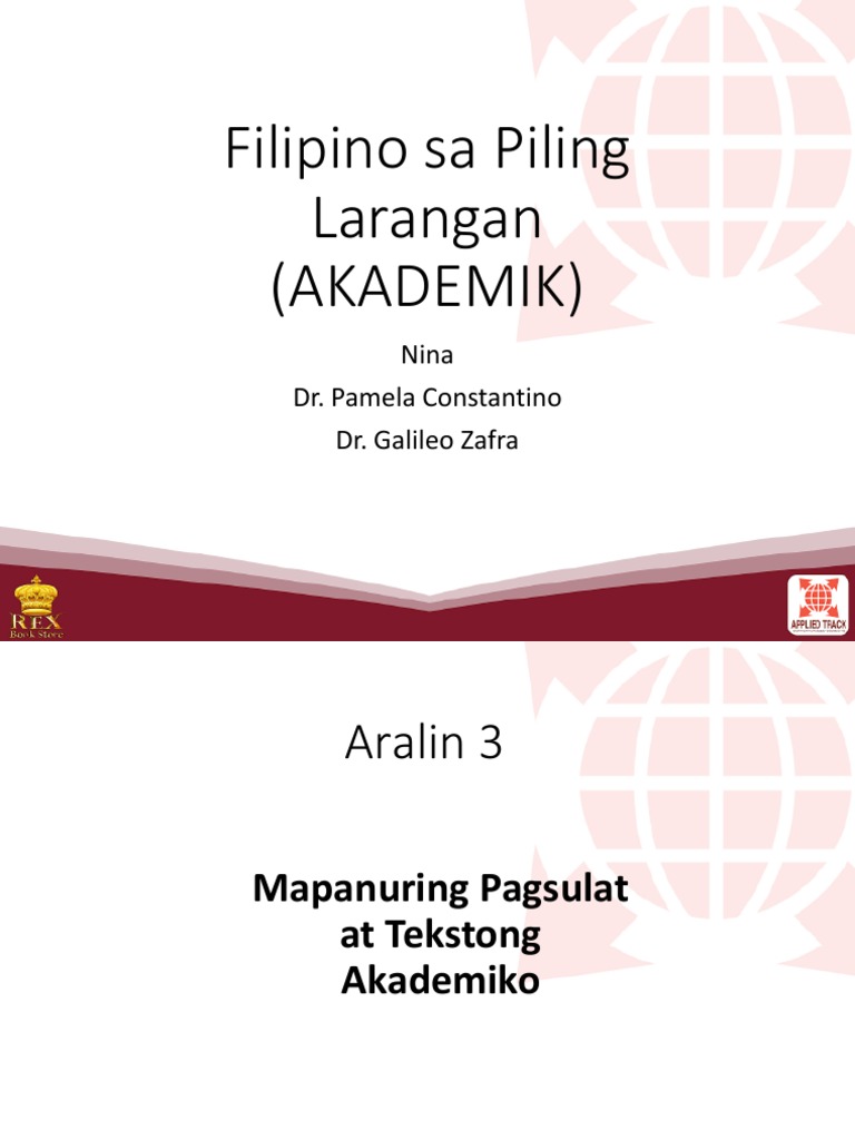 Aralin 3 Mapanuring Pagsulat at Tekstong Akademiko | PDF