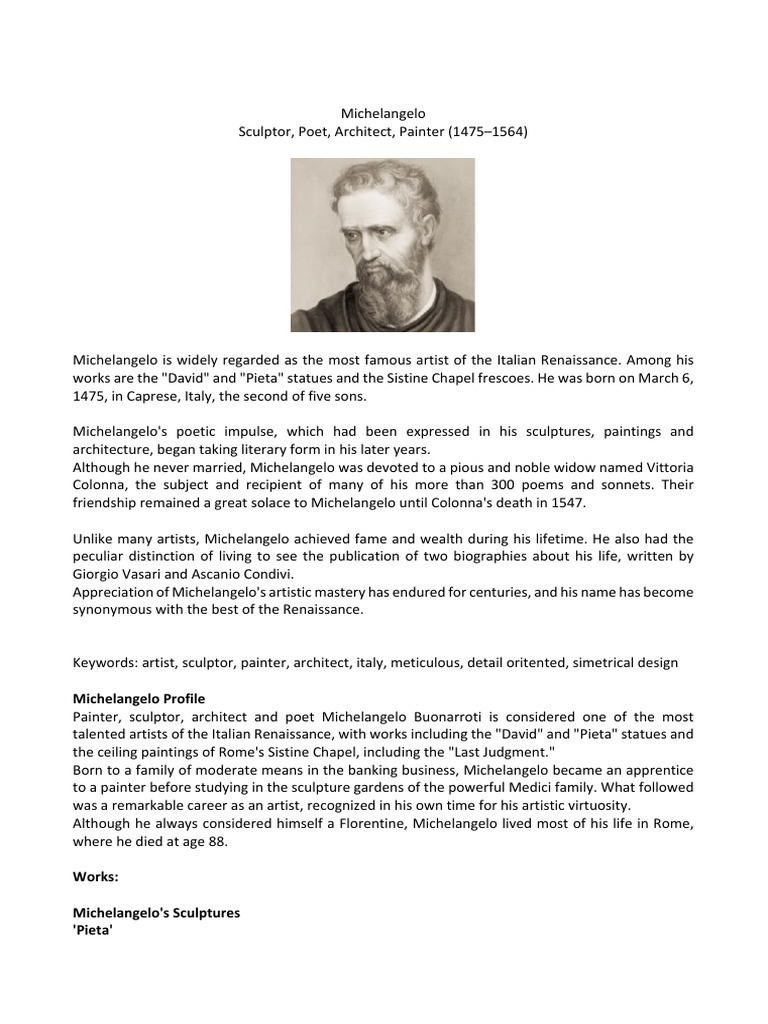 Michelangelo | PDF | Michelangelo | Art Media