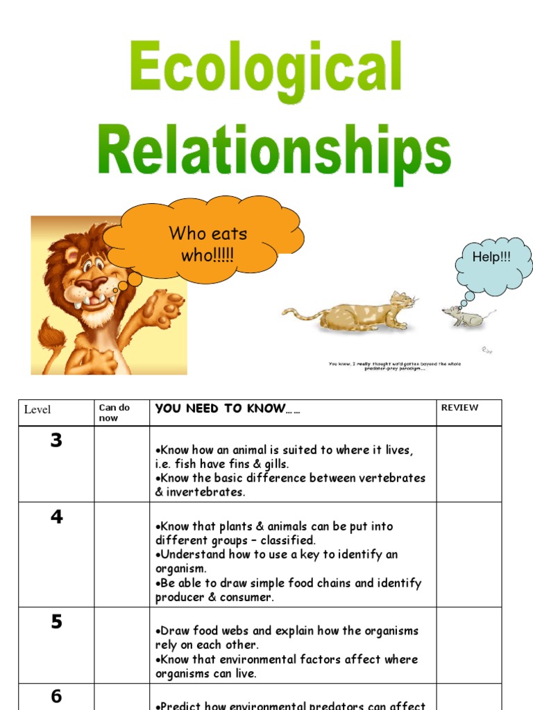 Biology Ecological Relationships Worksheet Ecology Discovery: