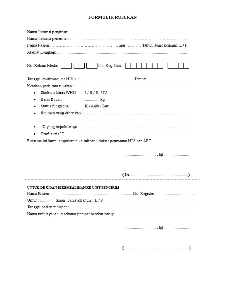 Formulir Rujukan | PDF