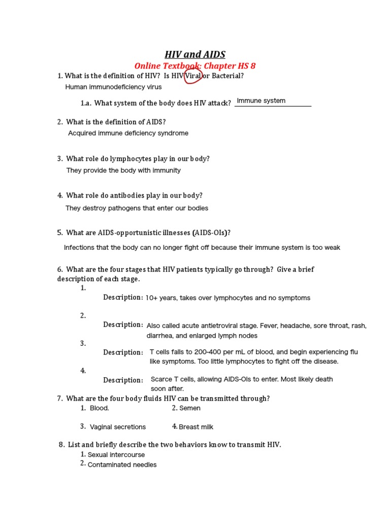 Hiv and Aids Note Guide | PDF | Hiv | Hiv/Aids