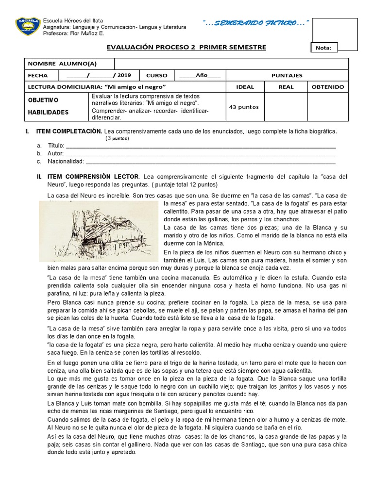 EVALUACIÓN 2 Mi Amigo El Negro | Descargar gratis PDF | Panes | Cocina