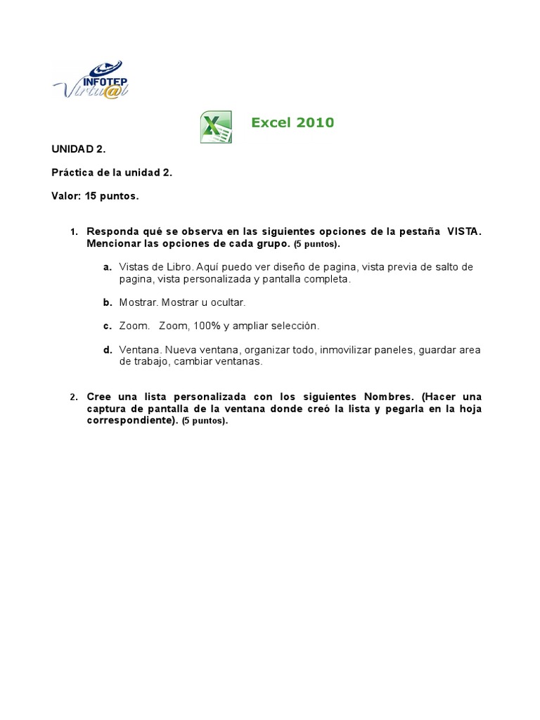 Actividad de La UNIDAD 2 | PDF