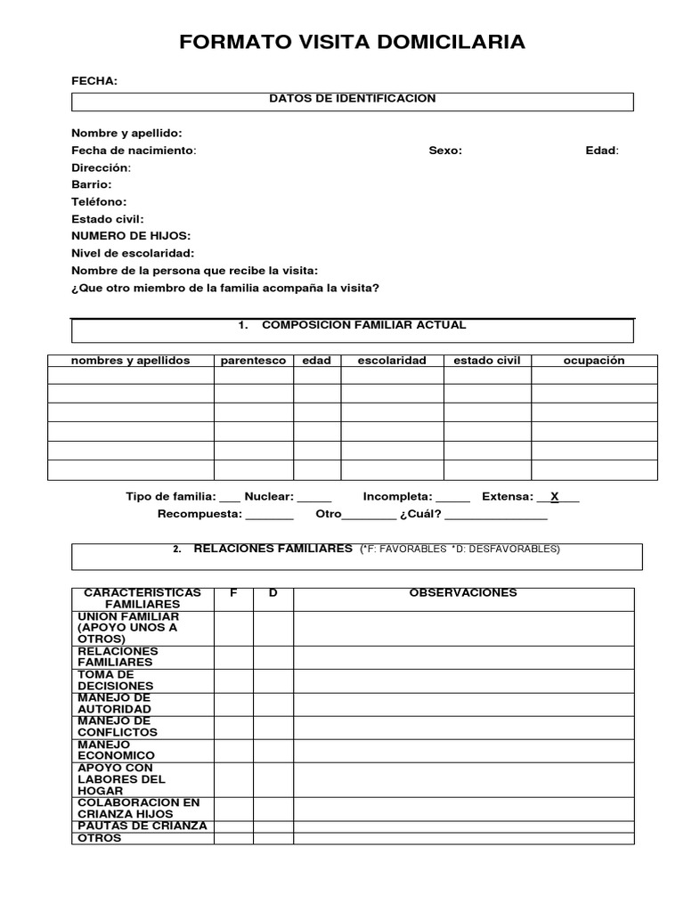 Formato Visita Domiciliria 1