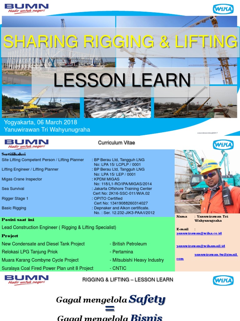 Rigging & Lifting - Lesson Learn & Basic Knowledge ITB | PDF ...