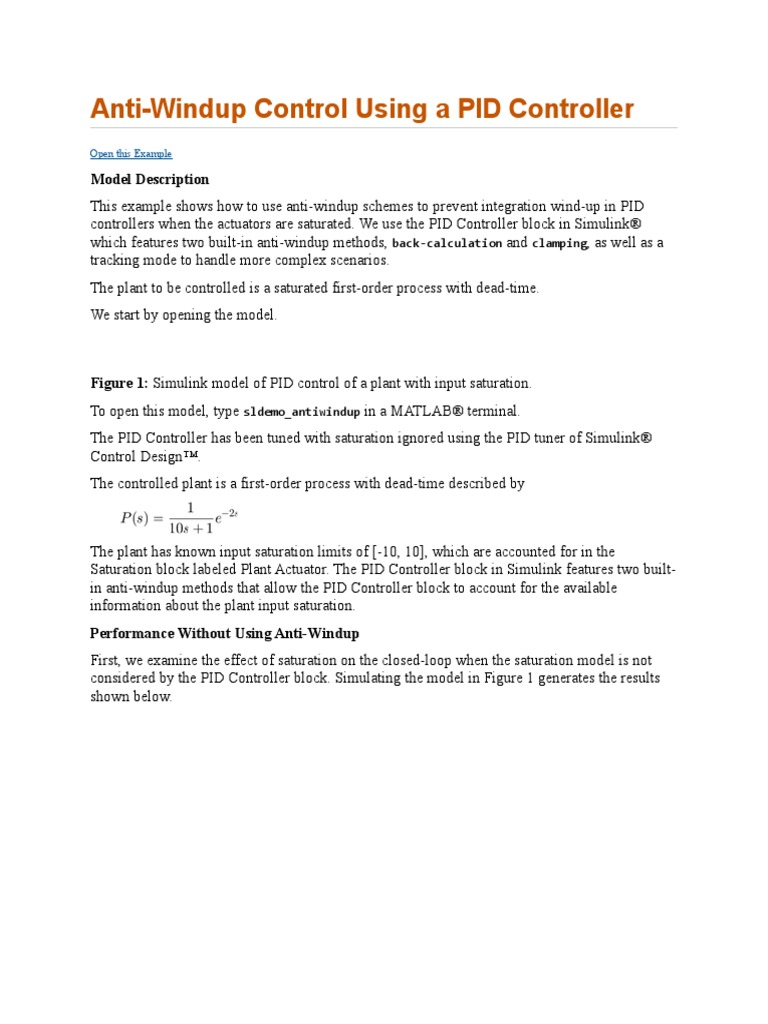 Anti Pid Windup | PDF | Control Theory | Electronic Engineering