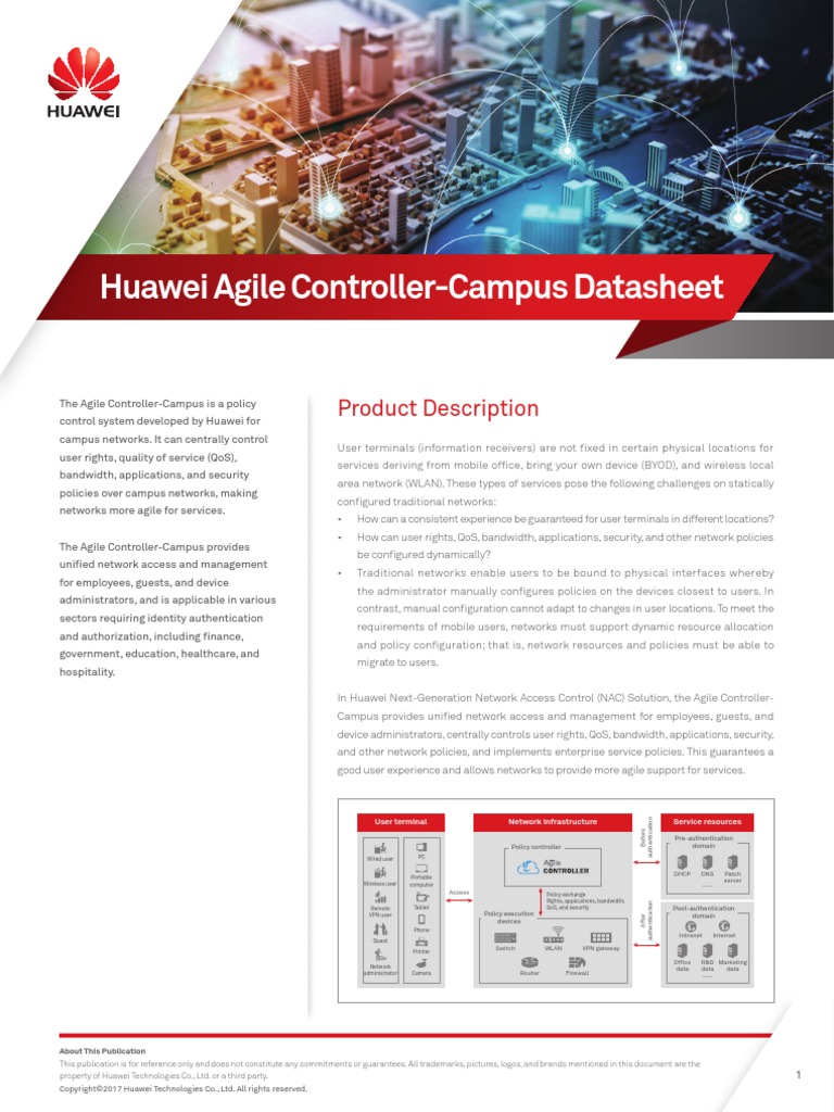Huawei Agile Controller-Campus Datasheet | PDF | Wireless Lan | Computer Network