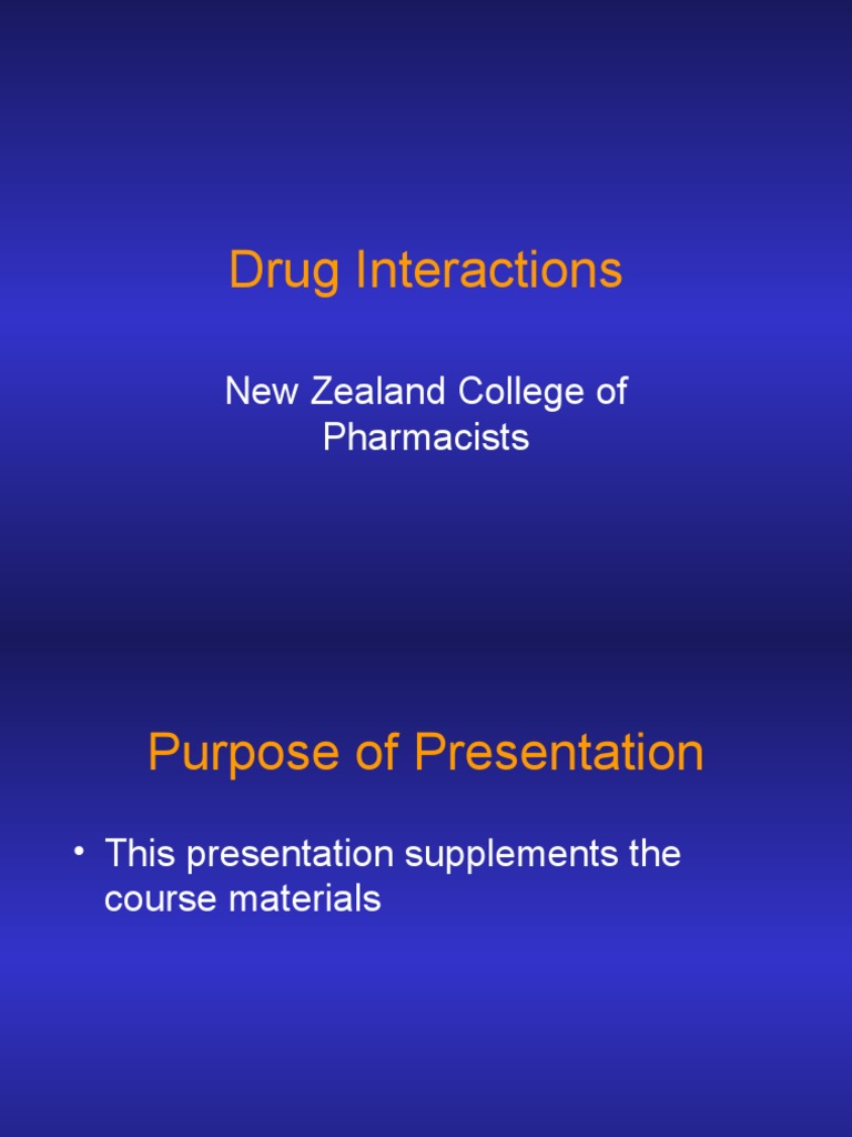 Drug Interactions: New Zealand College of Pharmacists | PDF ...